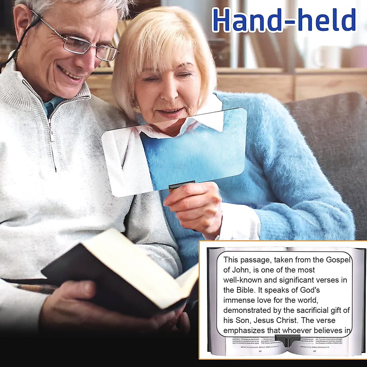 4X Magnifying Glass for Reading, 10"x6.5" Hands Free Magnifier with Stand, Large Full Page and Flexible Gooseneck for Senior Low Vision and Macular Degeneration When Sewing, Needlepoint, Reading