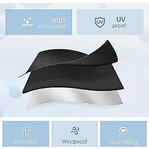 Outdoor Couch Cover Waterproof Patio Sofa Furniture Covers 138L x 63W x 35H inches Patio Furniture Covers for Winter, Heavy Duty 600D Patio Table and Chair Set Cover,Sectional Sofa Set Covers-Black