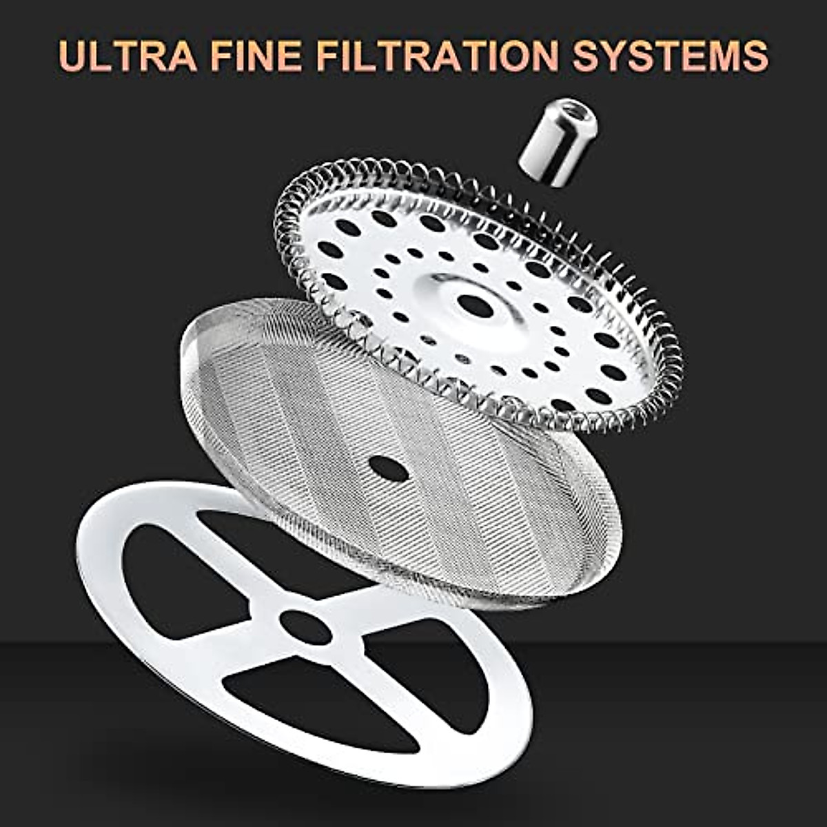 PARACITY French Press Coffee/Tea Maker, Camping Mini Coffee/Tea Press of 304 Stainless Steel Filter and Heat Resistant Glass, Cold Brew Coffee Maker 11.8OZ for Travel& Home Gift(White)