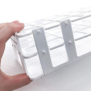 Luckkyme Plastic Test Tube Rack 2 Pack 21 Holes Lab Test Tube Rack Holder for 30mm and Below The Test Tubes, Detachable, 21 Holes