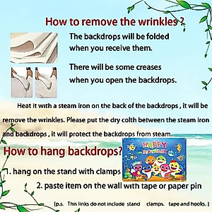 TUHI Baby Shark Backdrop, Baby Shark Party Supplies, Baby Shark Birthday Decorations Blue Cartoon Whale Ocean Photo Background (Blue, 5 Ft X3 Ft)