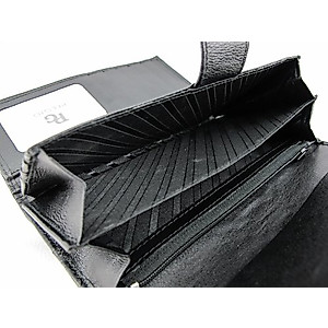 Pelgio Genuine Python Snake Skin Leather Women's Trifold Clutch Wallet (Reticulated Natural)