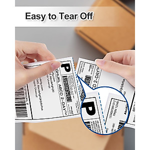 Thermal Labels, SWIFINT 4"x6" Direct Thermal Shipping Label, Perforated Fanfold Labels Compatible with Lable Printer MUNBYN, NELKO, IDPRT SP420, SP410, SWIFINT PL70E, Permanent Adhesive, Pack of 500