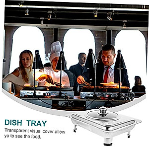 Buffet Server 1Pc Dinner Plate Stainless Steel Rectangular Chafing Dishes for Banquet Cold Food Buffet