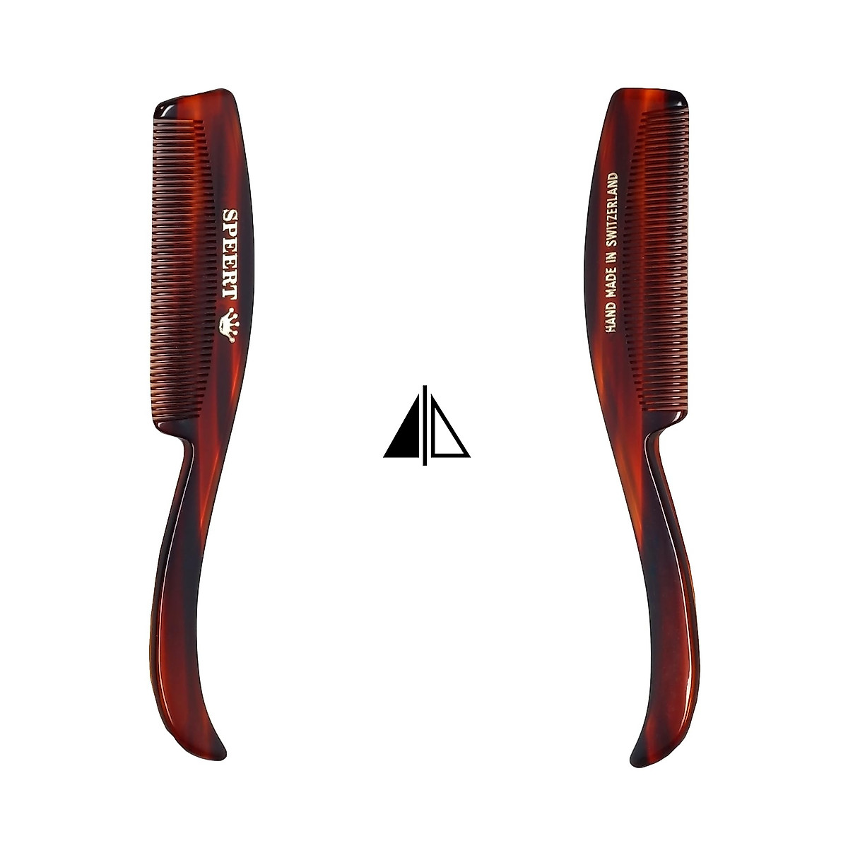 Speert Handmade Wide Tooth Mustache Beard Comb - Swiss Craftsmanship, Tortoise Havana Acetate, Thick Coarse Hair, Pocket Sized, Facial Hair Grooming, Beard Straightener, Growth Care, Styling, Wet Comb