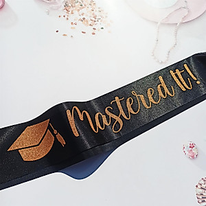 Magnusson's Garden Mastered It Graduation Sash Stole, Class of 2024 Sash, Congrats Grad Decorations, Masters Graduation Gift for Her or Him, Grad Party Supplies