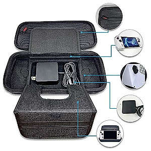 WOENJO ASUS Rog Ally Carry Case Hard Carrying Case for ASUS Rog Ally 2023 Handheld Rog Ally Travel Bag with Large Space for Charger Storage, Cable, SD Card, and Accessories ( Black )