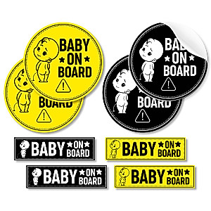 GOLEEX Baby in Car Decal for Cars Vehicle Children Kids On Board Signs Funny Vinyl Bumper Stickers Removable Decals Window Label Sign Truck Label Decorations Drive Safely Around