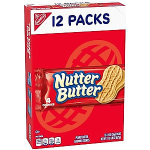 Nutter Butter Peanut Butter Sandwich Cookies, 4 Boxes of 12 Packs (4 Cookies Per Pack)