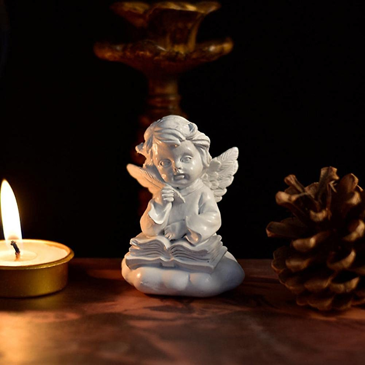 KTNAJOL Angel Resin Garden Statue Figurine Fairy Angel Sculpture Home Decoration