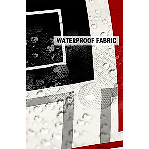 Red Gray Black Geometric Lumbar Pillow Covers 12 x 20 Inches, Modern Abstract Art Aesthetics Waterproof Throw Pillow Cover Set of 2, Decorative Rectangle Cushion Covers for Patio/Tent/Couch/Garden