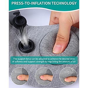 DEMEYATH Inflatable Travel Neck Pillow with Heat,Cordless Rechargeable Neck Pillow for Pain Relief Deep Tissue,Intelligent Portable 3D Shiatsu Kneading Massager for Traveling, Home,Airplane,Office