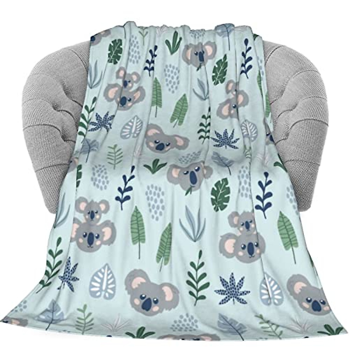 Delerain Cute Koalas Soft Throw Blanket 40"x50" Lightweight Flannel Fleece Blanket for Couch Bed Sofa Travelling Camping for Kids Adults