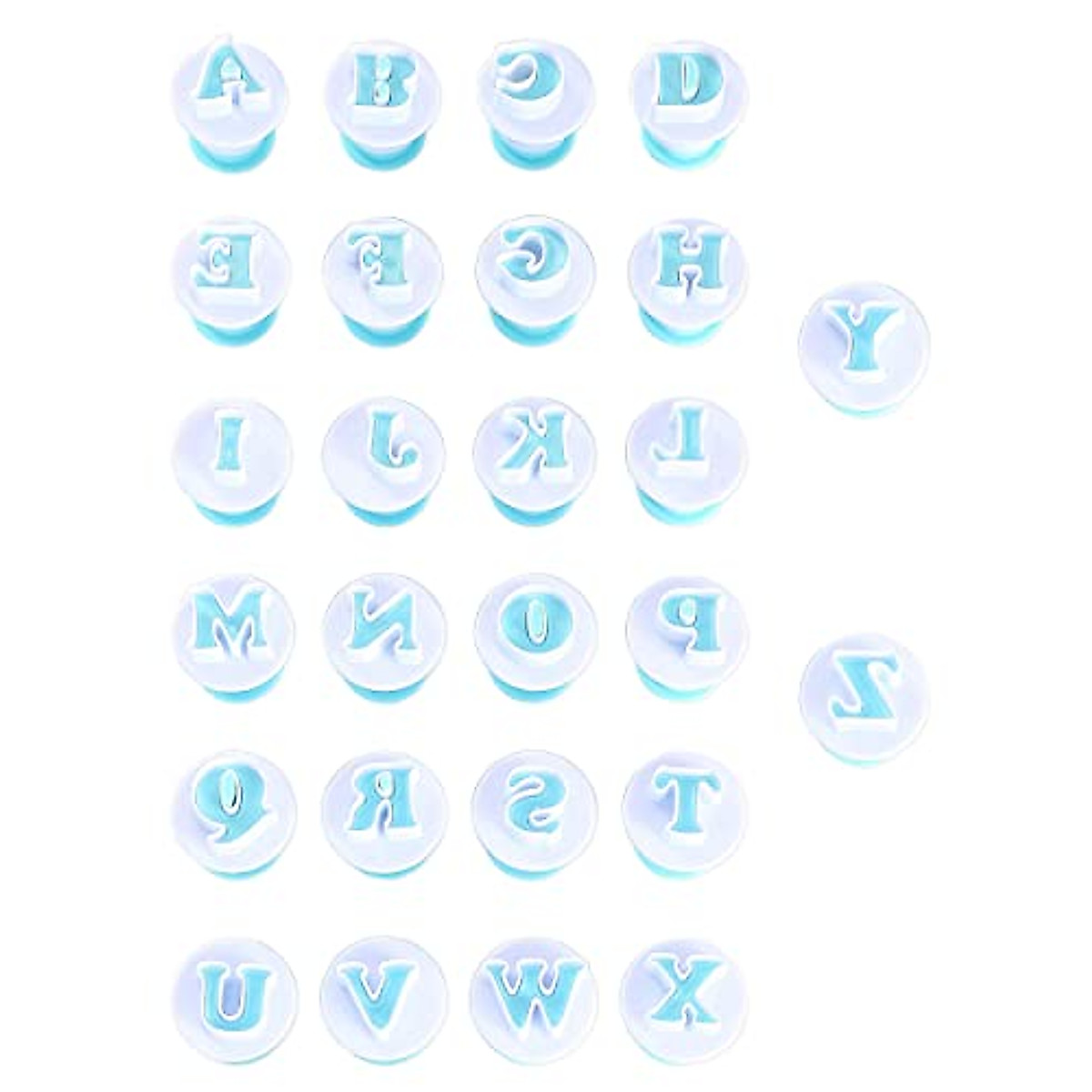 Nuoda Fondant Alphabet/Letter Cutters and Number set,Cake Biscuit Mold,Cake Decorating Tools, Cookie Stamp Impress,Embosser Cutter,DIY Sugar Cookies Chocolate Plunger(3 Set of Number and Letters)