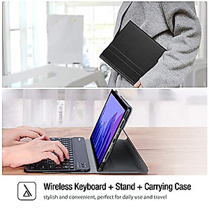 ProCase Galaxy Tab A7 10.4 Inch Keyboard Case (SM-T500 T503 T505 T507), Protective Cover Case with Detachable Wireless Keyboard for Galaxy Tab A7 10.4" 2020 –Black