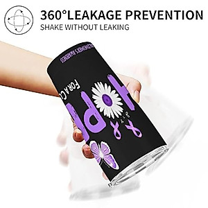 Hope for A Cure Alzheimer's Awareness 20 OZ Stainless Steel Tumbler Travel Car Coffee Mug with Straw Lid Cleaning Brush Coffee Tumbler Mug for Women Men