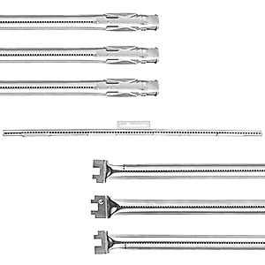 X Home 69787 Grill Burner Tubes Replacement for Weber Spirit & Spirit II 300 Series, Spirit II E-310 Grill with Front Control, Heavy Stainless Steel, 18-Inch