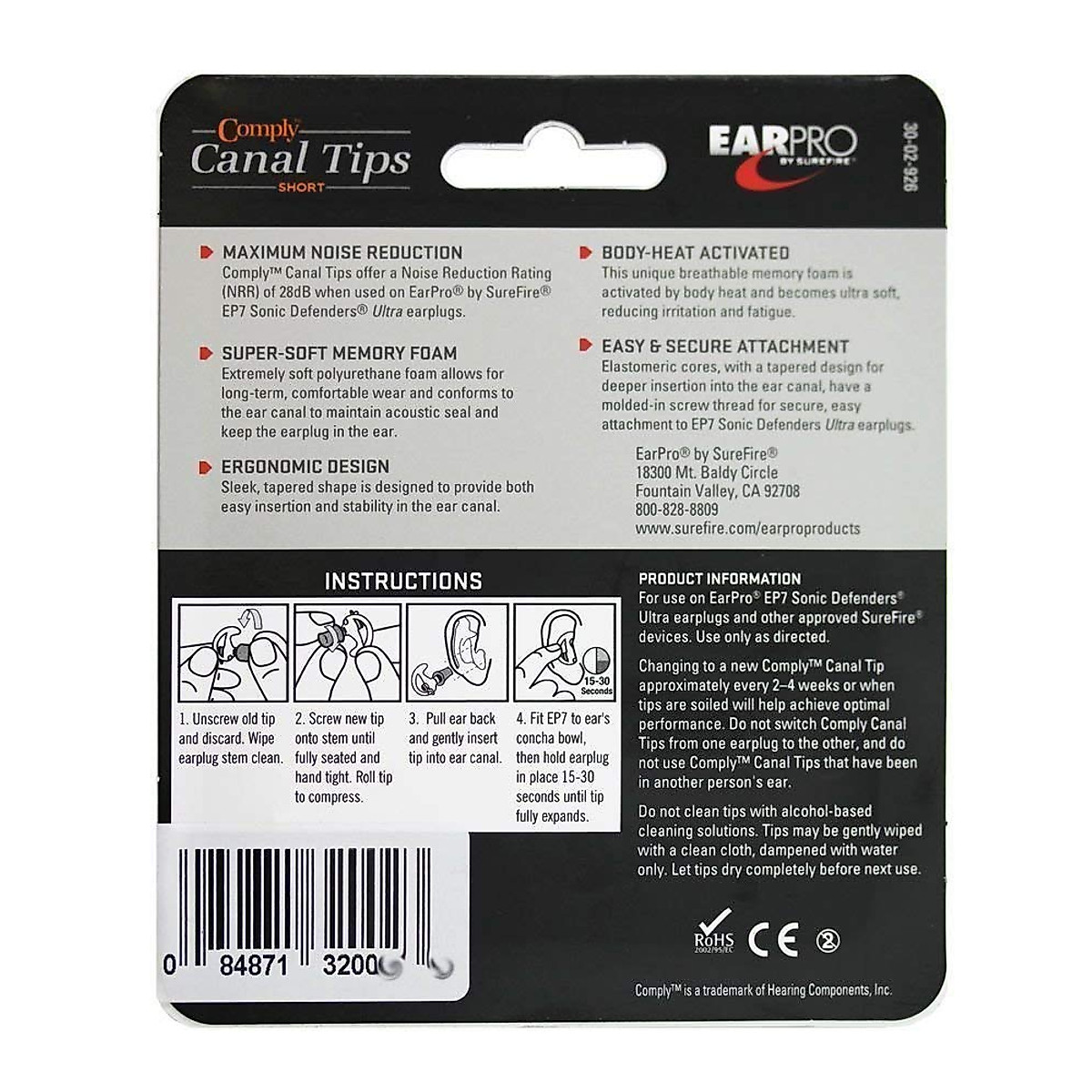 SureFire Foam Replacement Tips (3-Pair), Medium