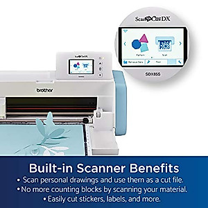 Brother ScanNCut SDX85S Electronic DIY Cutting Machine with Scanner, Make Vinyl Wall Art, Appliques, Homemade Cards and More with 251 Included Patterns