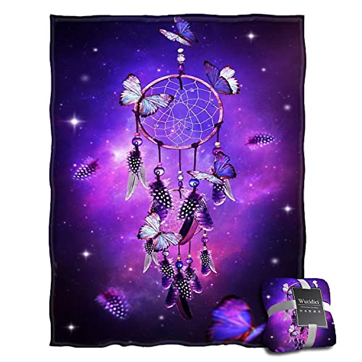 Wucidici Dream Catcher Butterfly Fleece Throw Blanket Soft Lightweight Blanket for Couch Sofa Adults Gift(50"x 60")