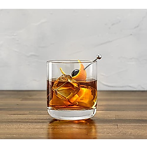 JoyJolt Faye Crystal Whiskey Glasses. Lowball Glasses Set of 6, 10oz Short Glass Tumbler - Double Old Fashioned Rocks Glass for Scotch or Bourbon Dishwasher Safe Glassware.