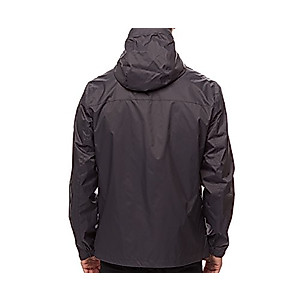 Tommy Hilfiger Men's Lightweight Breathable Waterproof Hooded Jacket, Charcoal, Large