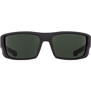 Spy Optic Dirk Wrap Sunglasses, Soft Matte Black/Happy Gray/Green, 64 mm