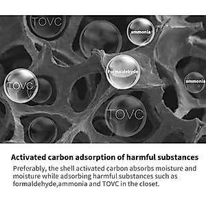 NATRUTH 500mL Moisture Absorber boxes, Closet Dehumidifier, Eradicate Odor,Dehumidifiers and Air Freshener for Closet,Shoes Box, Bathrooms, Kitchen & Study, Boats,RVs (Activated Charcoal, 9 packs)