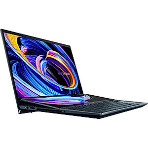 ASUS ZenBook Pro Duo 15 OLED UX582 Laptop, 15.6” OLED 4K UHD Touch Display, Intel Core i9-10980HK, 32GB RAM, 1TB SSD, GeForce RTX 3070, ScreenPad Plus, Windows 10 Pro, Celestial Blue, UX582LR-XS94T