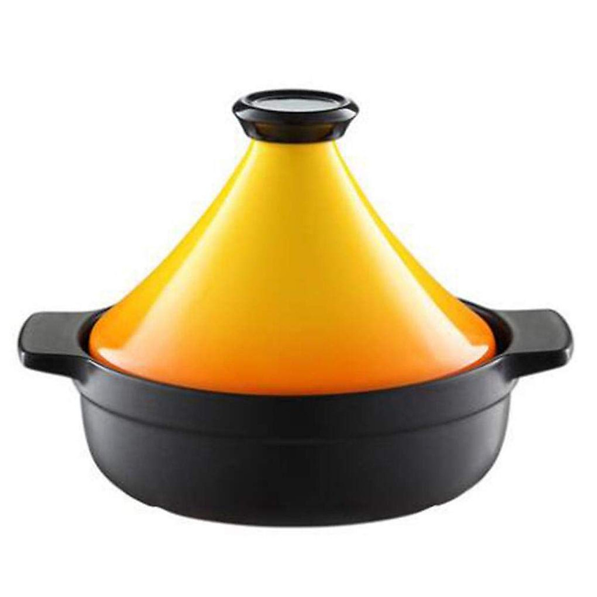 MYYINGBIN Moroccan Tagine Ceramic Micro Pressure Cooker with Tapered Lid Easy to Clean Suitable for Oven Microwave Gas Stove, Yellow