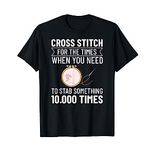 Cross Stitch Counted Pattern Beginner Alphabet Needle T-Shirt