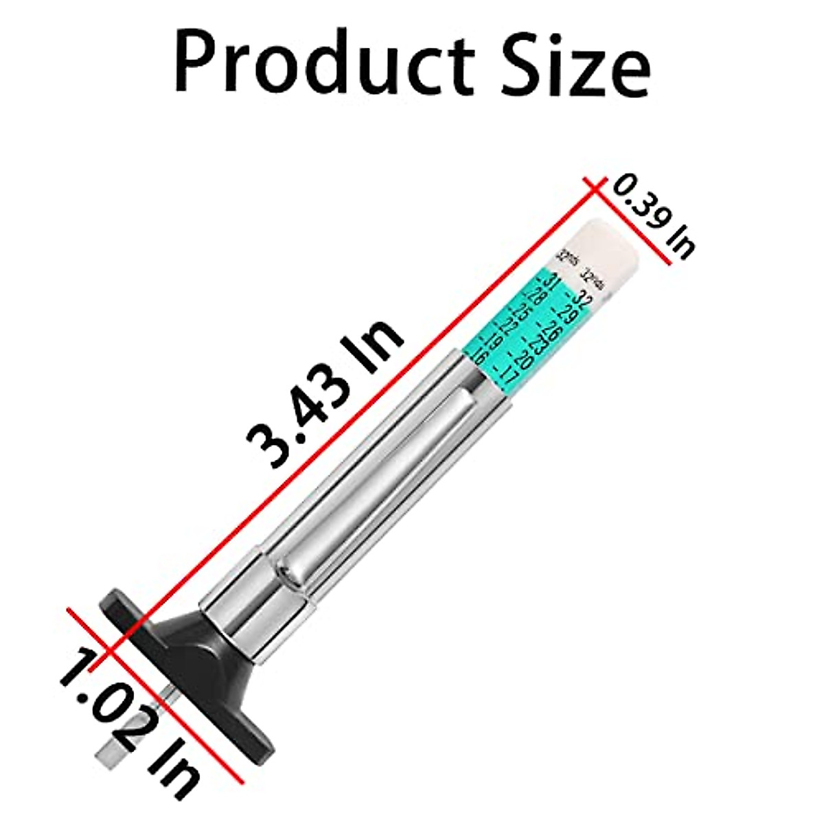 AUCELI Car Tire Tread Depth Gauge 32nds, 2 PCS Six-Sided Smart Color Coded Tire Tread Depth Gauge, Professional Tire Thread Depth Accurate Measurement Tools for Motorcycle, Truck, SUV (Multicolour)
