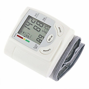 Digital LCD Wrist Blood Pressure Monitor Heart-Beat Rate Pulse Meter Measure