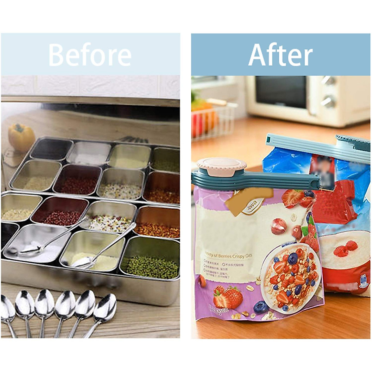 Ylliesy Bag Clips for Food with Pour Spouts Suitable for large plastic bags Kitchen Food Storage and Organization