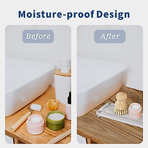 Volious Instant Dry Sink Organizer, Kitchen and Bathroom Fast Drying Stone Sink Tray, Water Absorbing Stone Tray for Sink with Stainless Steel Feet (Grey)