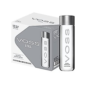 VOSS Premium Still Bottled Natural Water - BPA-Free - High Grade PET - Recyclable Plastic Water Bottles - Pure Drinking Water with Unique & Iconic Bottle Design - 12 Pack