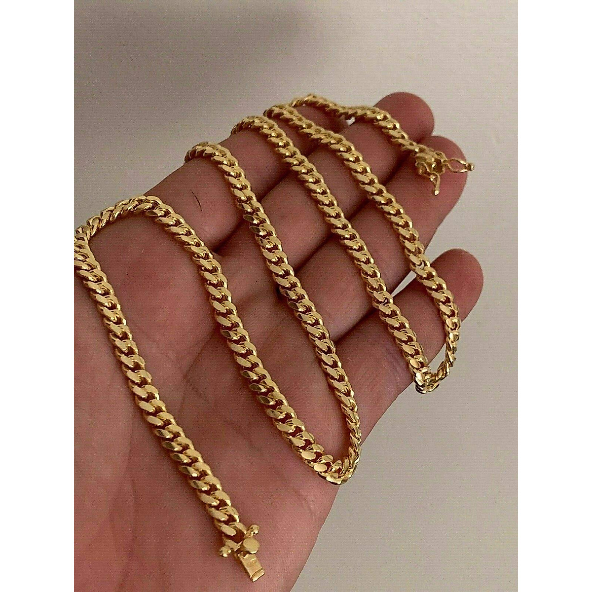 HarlemBling Miami Cuban Link Chain Or Bracelet - 14k Gold Plated Real Solid 925 Silver Necklace - Box Lock Cuban Link 4-10.5mm - Italy (26, 5mm Wide)
