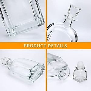 Salzesfalls Whiskey Decanter with Glass Stopper-Whiskey Glass Bottle with Airtight Geometric Stopper for Wine, Bourbon, Brandy, Liquor, Tequila, Liquor Decanter for Men.（2 Pack）