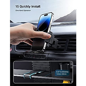 Lamicall Car Vent Phone Mount Phone Holder for Car Air Vent Clip in Vehicle [Big Phone & Thick Cases Friendly] Hands Free Cell Phone Automobile Clamp Cradles, Fit for All iPhone Samsung Phones