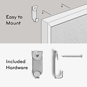 U Brands Cork Bulletin Board, 24 X 18 Inches, Birch MDF Frame