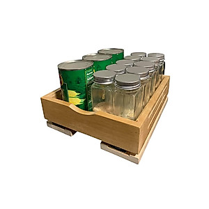 CabinetRTA Wood Pull Out Spice Rack Organizer for Cabinet - 5.5"(W) x 10"(D) x 2"(H) for Upper Kitchen Cabinets and Pantry Closet, for Spices, Sauces, Canned Food etc…