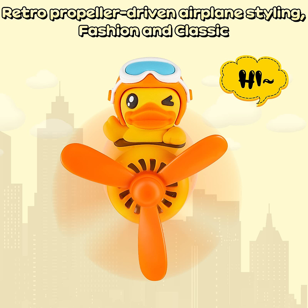 Duck Car Air Freshener Cute Diffuser Rotating Propeller Outlet Vent Fresheners Automotive Duck Air Fresheners Aromatherapy Ornament Car Accessories(Duck Style)