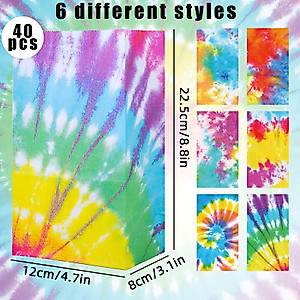 STARRKY 40PCS Party Favor Paper Bags, Tie Dye Gift Bags Camouflage Treat Bags Goody Bags Tie Dye Party Accessories for Party Favors Kids Birthday Party