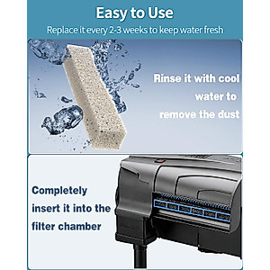 Pawfly 6 Count Mixed Filter Pads for Aqueon QuietFlow LED PRO Aquarium Power Filter Model 20 & 75 Fish Tank Ammonia Reducer & Activated Carbon & Phosphate Removal Sponges for Water Filtration (Medium)