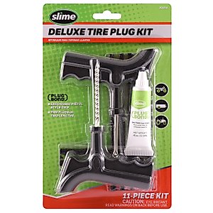 Slime 2040-A Tire Repair Plug Kit, Deluxe, Contains Strings, Tools and Glue, 11 Pieces