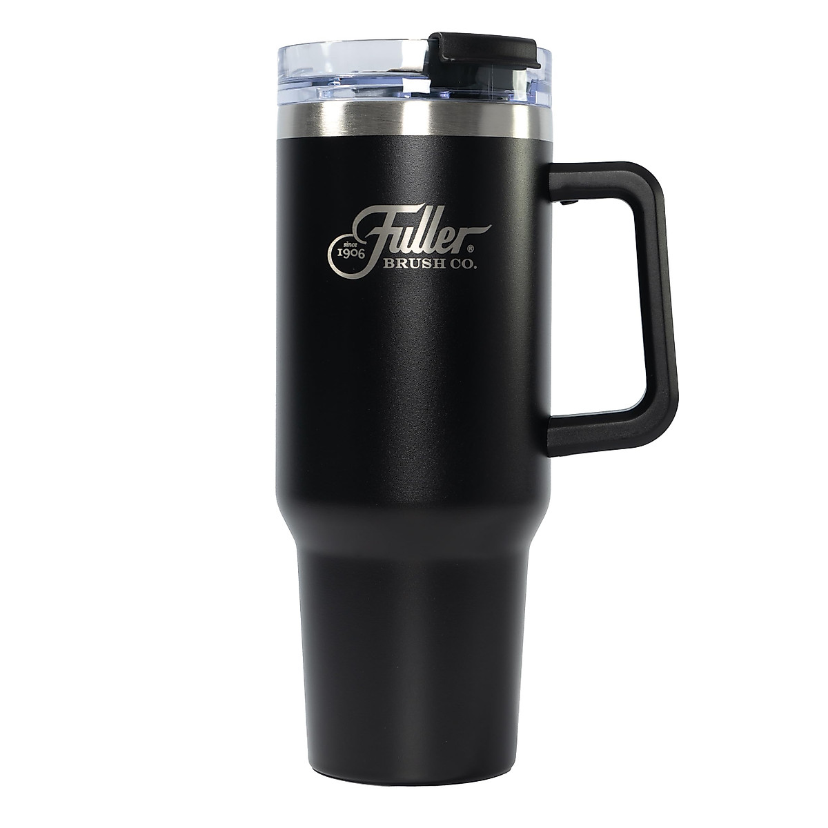 Fuller Brush Stainless Steel Tumbler with Handle - 40 oz. – Lead & BPA-Free - Double-Wall Insulated Travel Mug – Keeps Drinks Hot or Cold for Hours – Spill-Resistant Lid & Straw (Charcoal Gray)