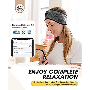 Perytong Sleep Headphones, Cozy Bluetooth Headphone Headband,Noise Cancelling Headphones for Sleeping, Headphone Band Built in Speakers Perfect for Side Sleepers,Workout,Running,Yoga,Travel,Insomnia