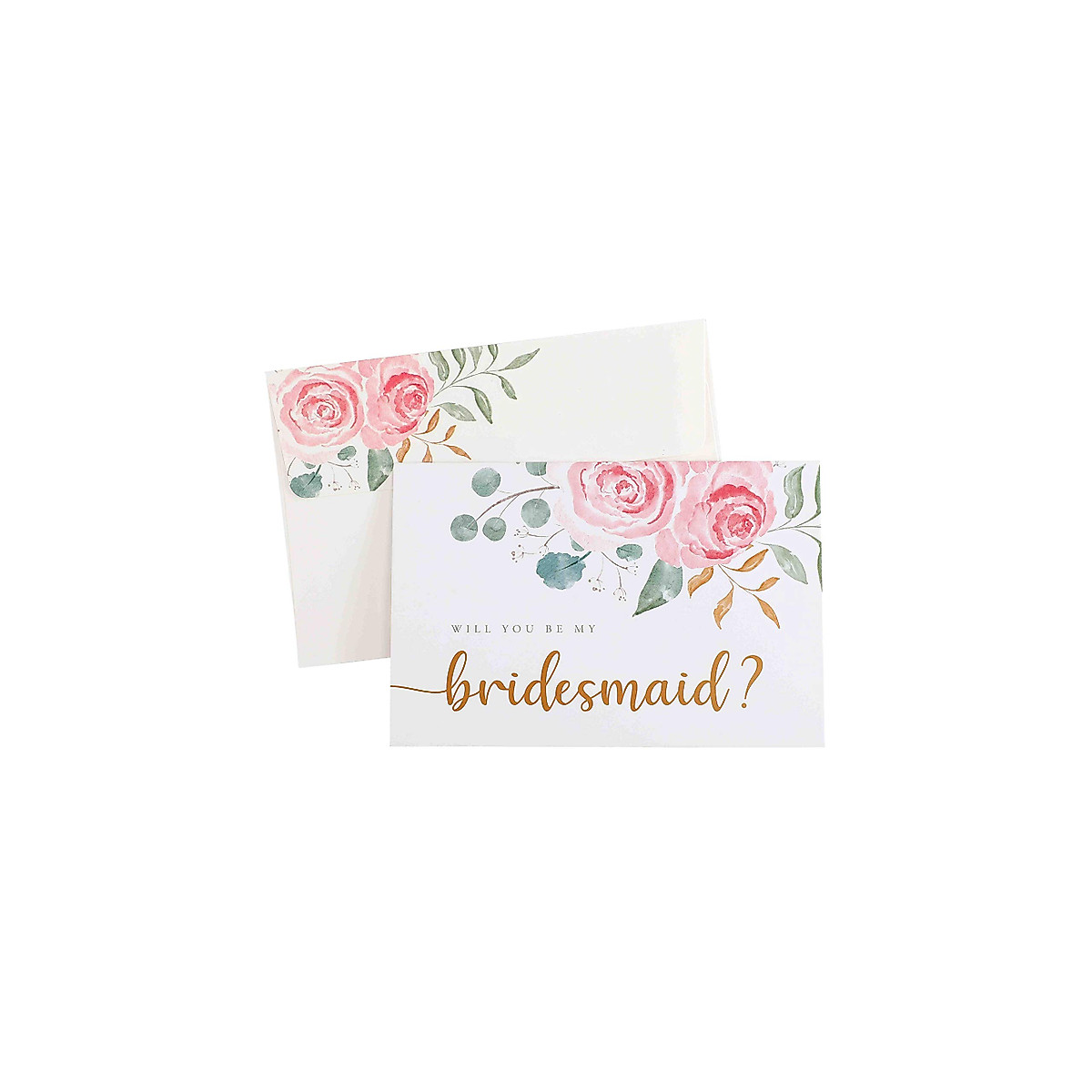 GSM Brands Bridesmaid Proposal Cards with Maid and Matron of Honor (10 Cards with Envelopes - 8x Bridesmaid and 1x Maid and Matron)