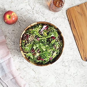 Lipper International 1269 Acacia Sunburst Bowl, Salad-for-Two, 9", Single Bowl