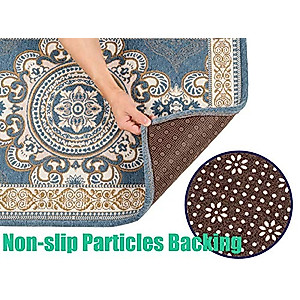 CHICHIC 36 x 24 Inch Indoor Door Mat for Home Entrance, Floor Mats for House Front Door Mat Indoor Inside Outdoor Outside Entryway Rugs Indoor Welcome Mat Anti-Slip Rubber Back Low Profile, GrayBlue